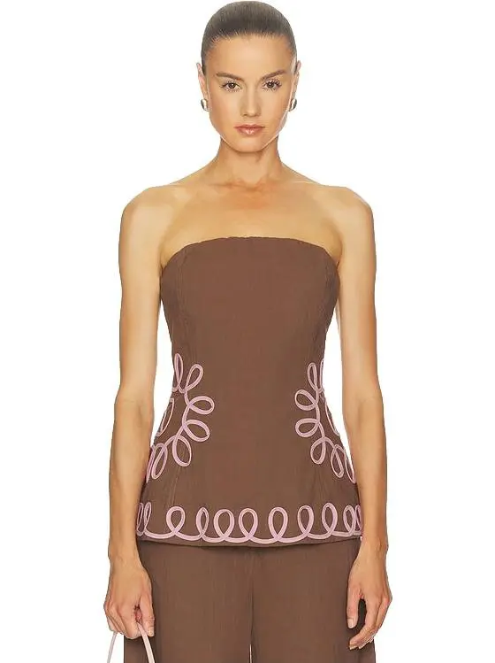 THE WOLF GANG Estela Bustier - Chocolate