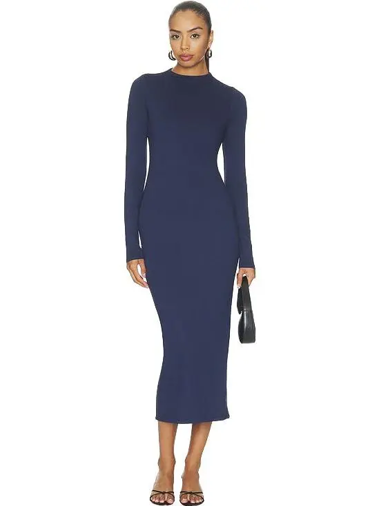 AFRM Juniper Dress In Navy - Black Iris