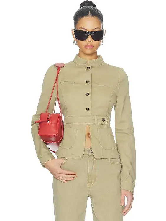 Lioness Brooklyn Denim Jacket In Brown - Camel