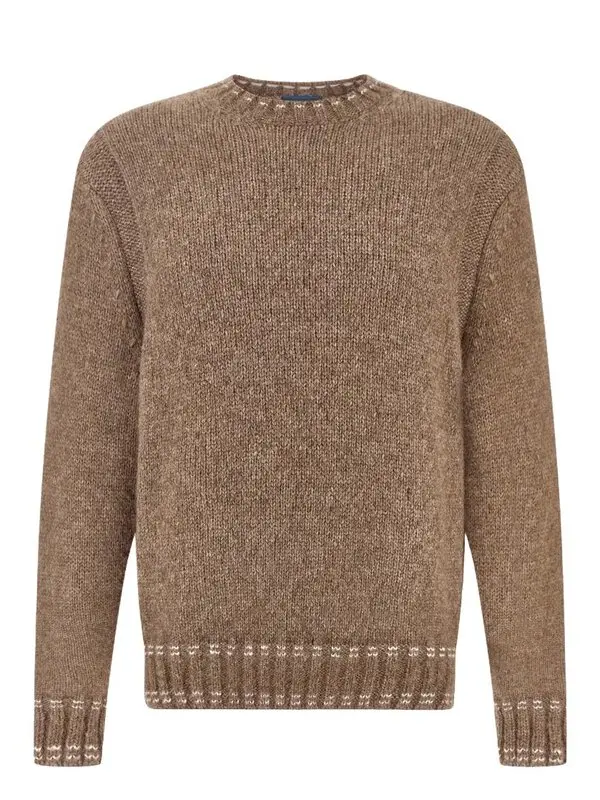 Paul & Shark Crewneck Sweater In Fine Lama Yarn - Beige
