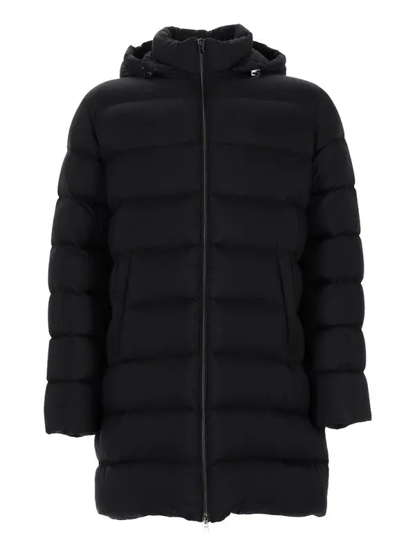 Herno Cappotto Imbottito Con Cappuccio - Black