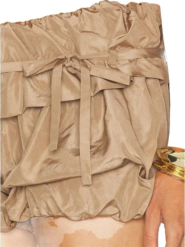 Magda Butrym Paperbag Waist Mini Short - Brown