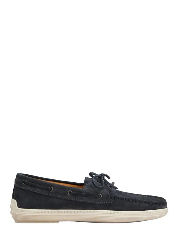 TOD'S Boat Shoes In Suede - Blue