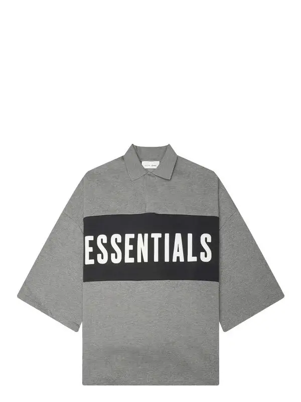 Fear Of God Essentials Panelled Cropped Polo Shirt - Grey
