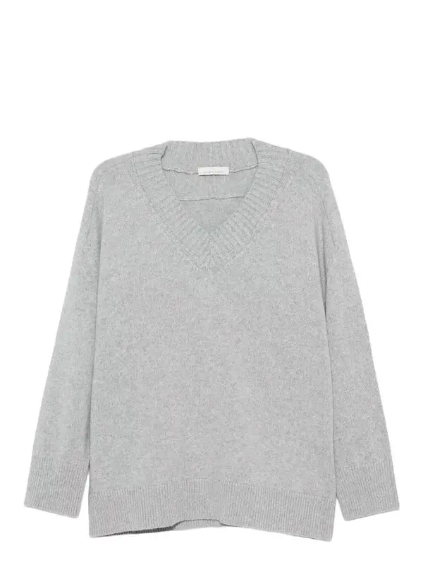 Liviana Conti V-neck Knitted Sweater - Grey