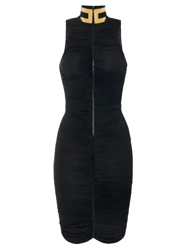 Elisabetta Franchi Dress In Lightweight Crêpe Jersey Fabric - Black