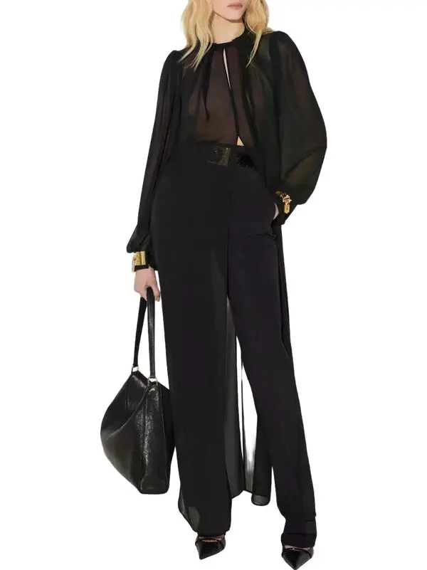 Elisabetta Franchi Blouse In Georgette Fabric - Black