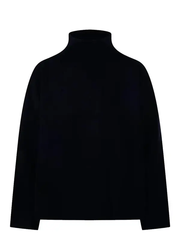 ALLUDE High-neck Dropped-shoulder Sweater - Blue