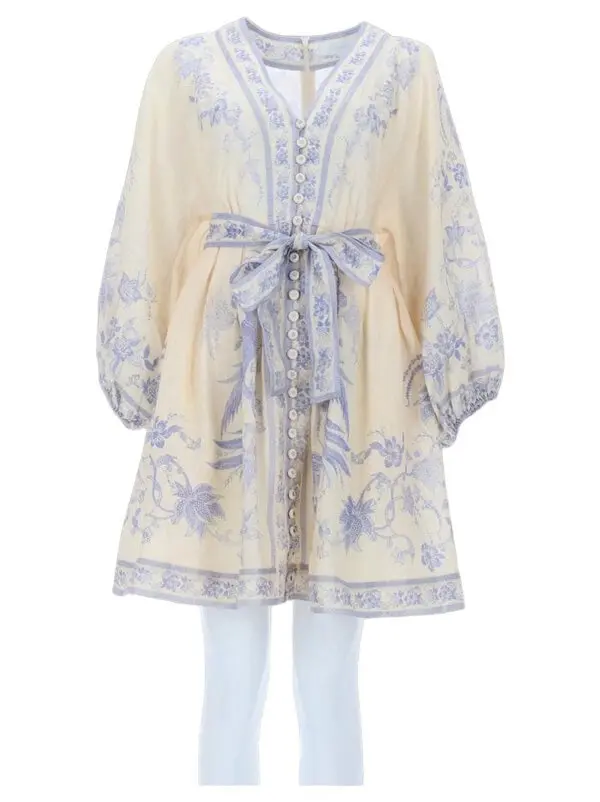 Zimmermann Mini Abito Indra Plunge - Multicolor