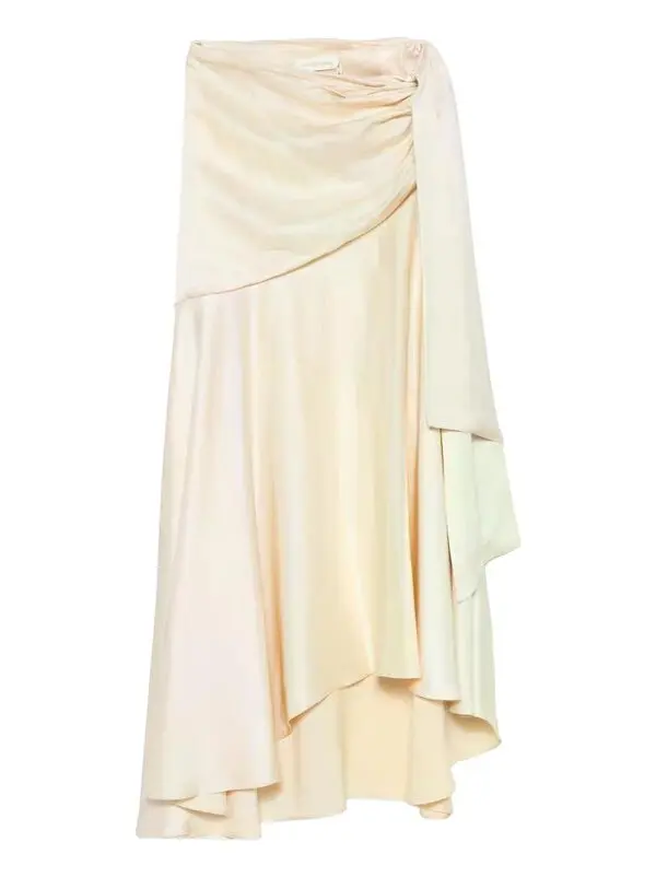 Zimmermann Ascent Draped Asymmetric Long Skirts - Neutrals
