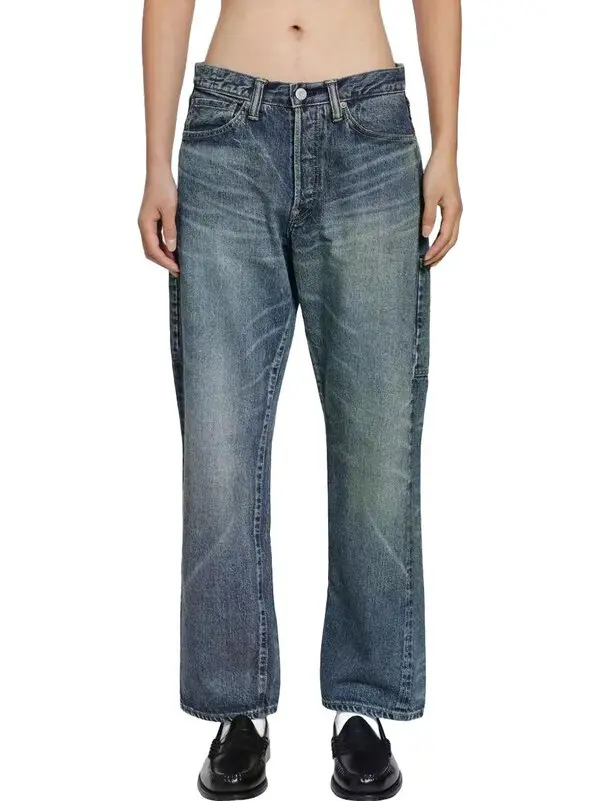 HUMAN MADE Heart-embroidered Straight-leg Jeans - Blue