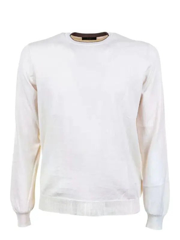 FAY Crew-neck Ribbed-trim Sweater - Neutrals