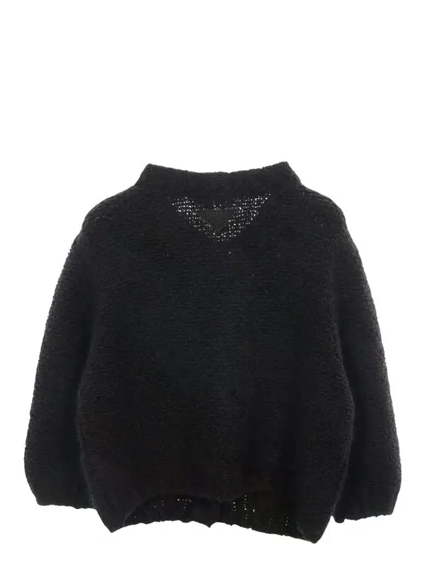 Prada 2010s Knitted No-collar Jacket - Black