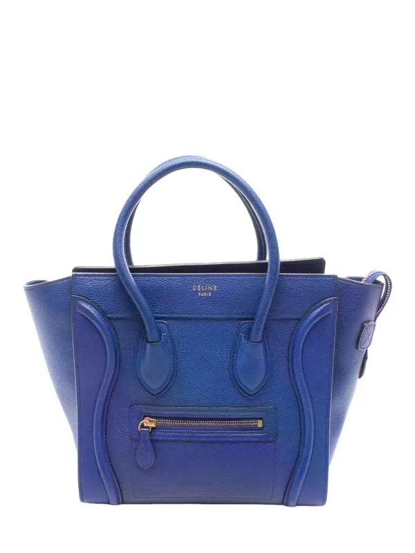 Celine 2010s Xs Luggage Micro Shopper Tote Bag - Blue
