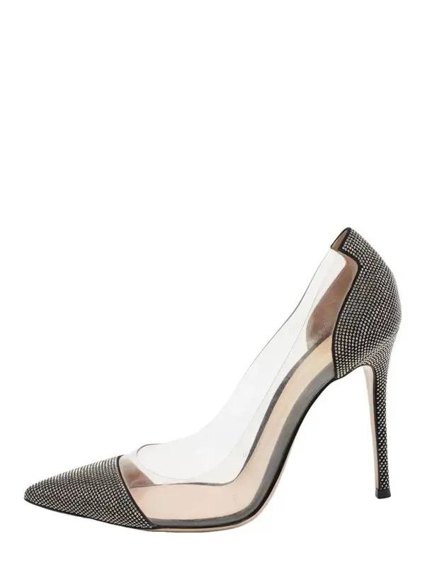 GIANVITO ROSSI Plexi Crystal-embellished Heeled Pumps - Silver