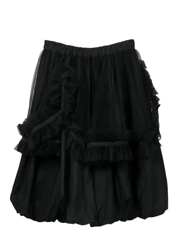 Noir Kei Ninomiya Ruffled Midi Skirt - Black