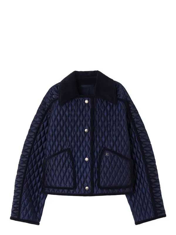 Burberry Quilted Cropped Jacket - Grey