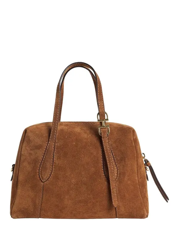 Harrods Small Suede Wren Shoulder Bag - Brown