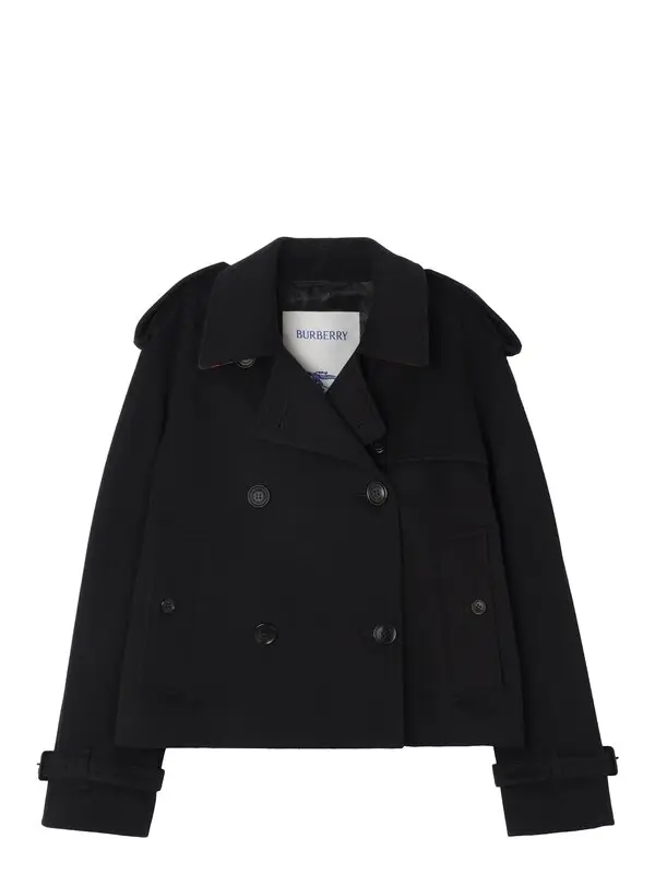 Burberry Cashmere Mayfair Trench Jacket - Black