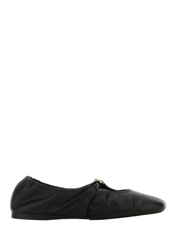 Loewe Nappa Leather Pebble Ballerinas - Black
