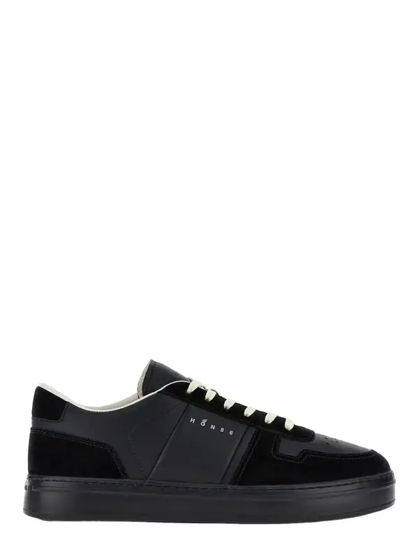 Hogan Sneakers H-tv In Smooth And Suede Leather - Black