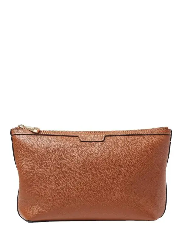 ASPINAL OF LONDON Hudson Large Pouch In Milled Pebble - Tan