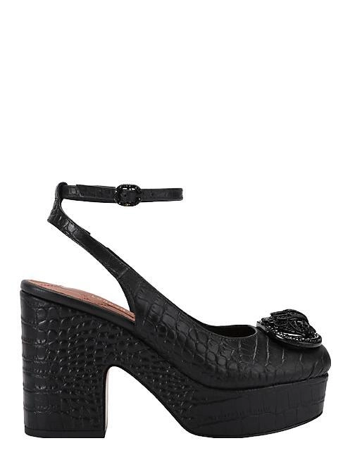 Kurt Geiger Chelsea Platform Sling-back Leather Heels - Black