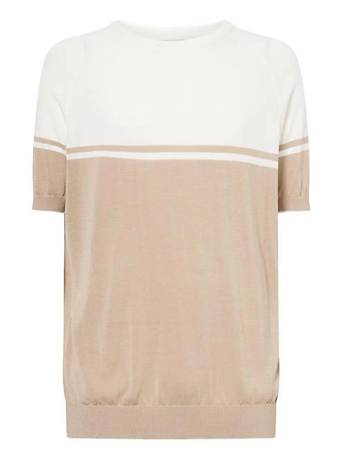 RAITH Riera Colour-block Knitted Top - Beige/ecru