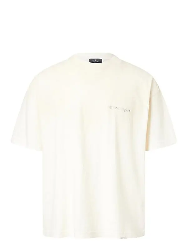 REPRESENT Reverse Brand-print Cotton-blend T-shirt - Flat White