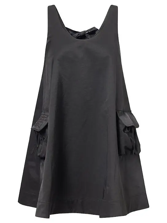 DAMSON MADDER Cairo Swing Cotton-blend Mini Dress - Black