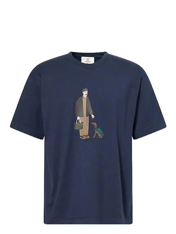 Barbour Fordyce Graphic-print Cotton T-shirt - Navy