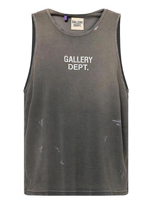 GALLERY DEPT. Logo-print Oversize Cotton Vest Top - Washed Black