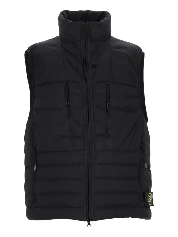 Stone Island Gilet In Piuma Seamless Tunnel In Nylon - Black