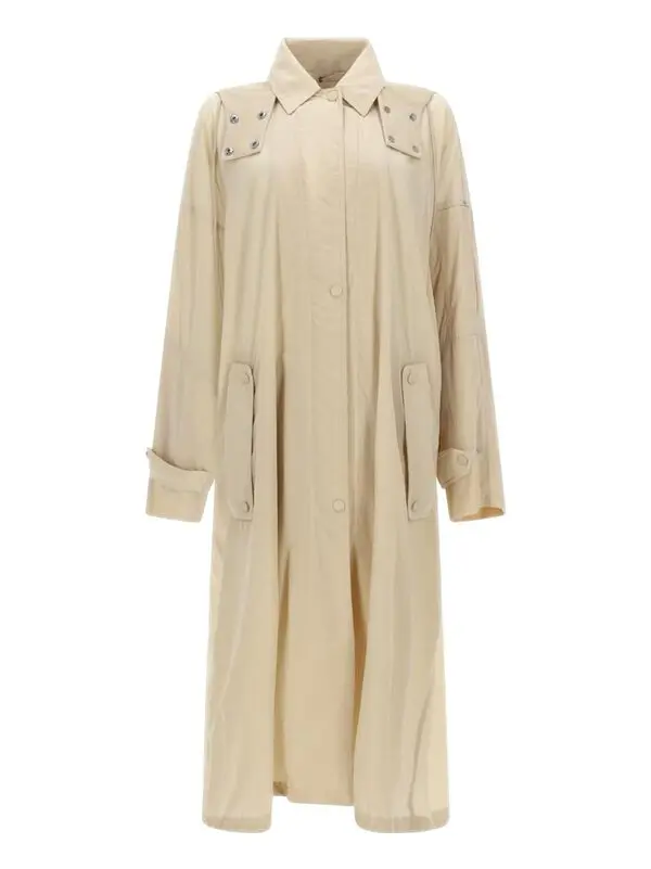 Sportmax Long Raincoat With Hood - Cream