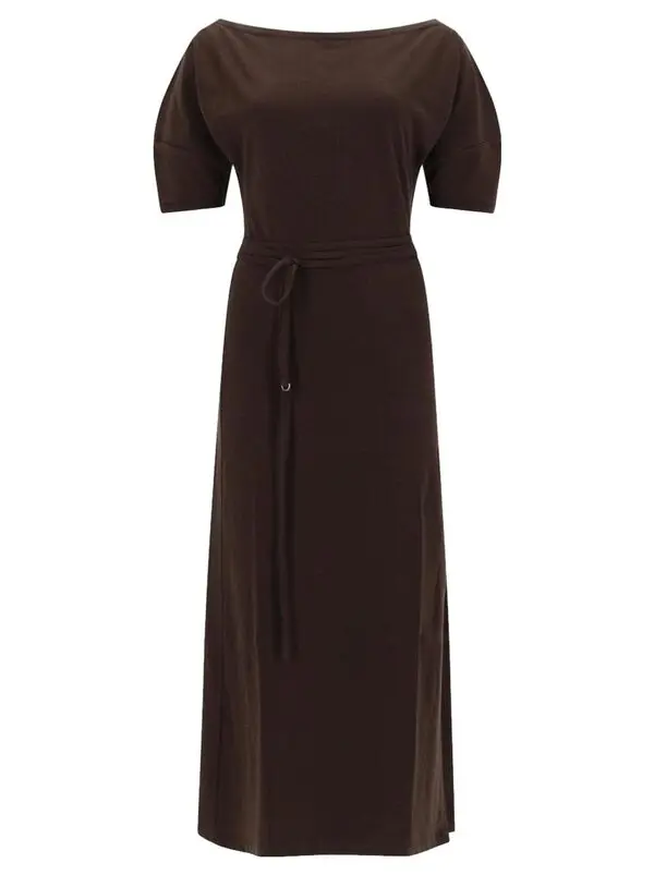 LEMAIRE Cotton And Linen Midi Dress - Brown