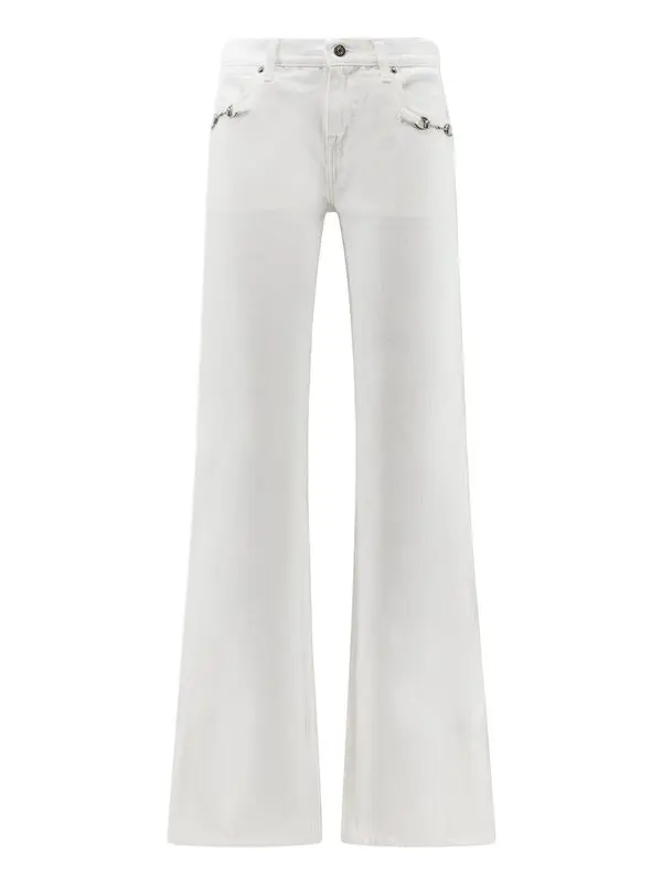 Gucci Cotton Denim Trousers With Hook - White