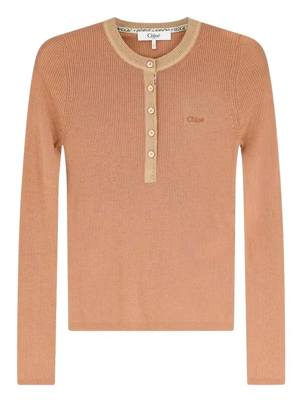 Chloé Ribbed Wool Tshirt - Pink