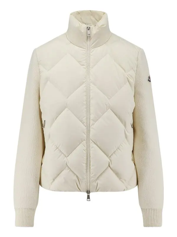 Moncler Wool And Cashmere Blend Padded Jacket - Beige