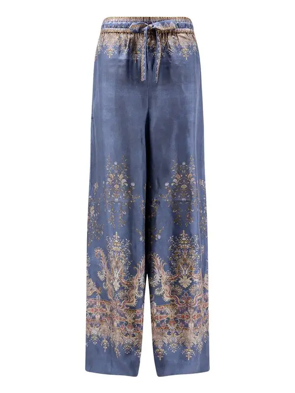 Zimmermann Valiant Track Silk Trousers - Blue