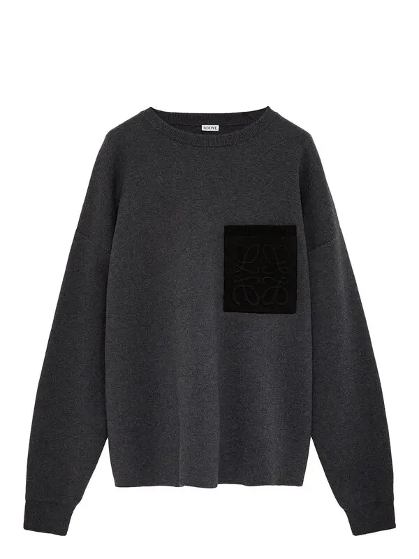 Loewe Anagram Cotton Blend Sweatshirt - Grey
