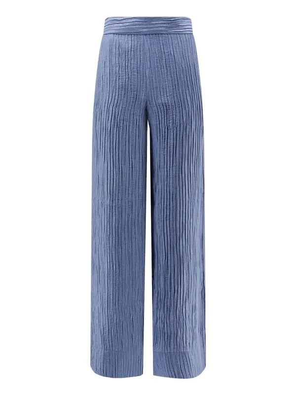 JOSEPH Selene Fluid Crinkle Trousers In A Tencel Blend - Blue