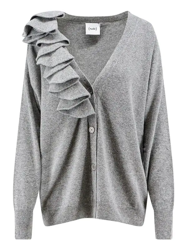 NUDE Wool Blend Cardigan - Grey
