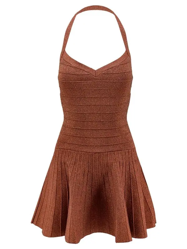 Retrofete Knitted Dress With Lurex Effect - Brown