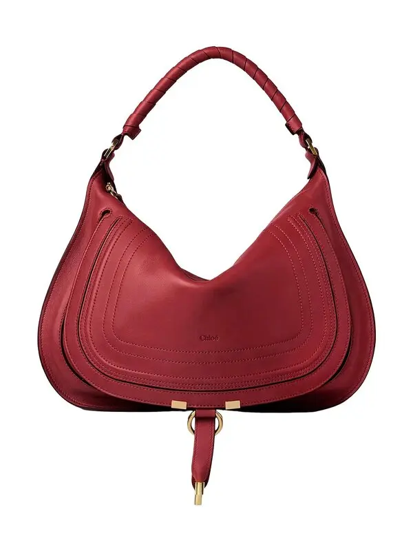 Chloé Marcie Medium Leather Shoulder Bag - Red