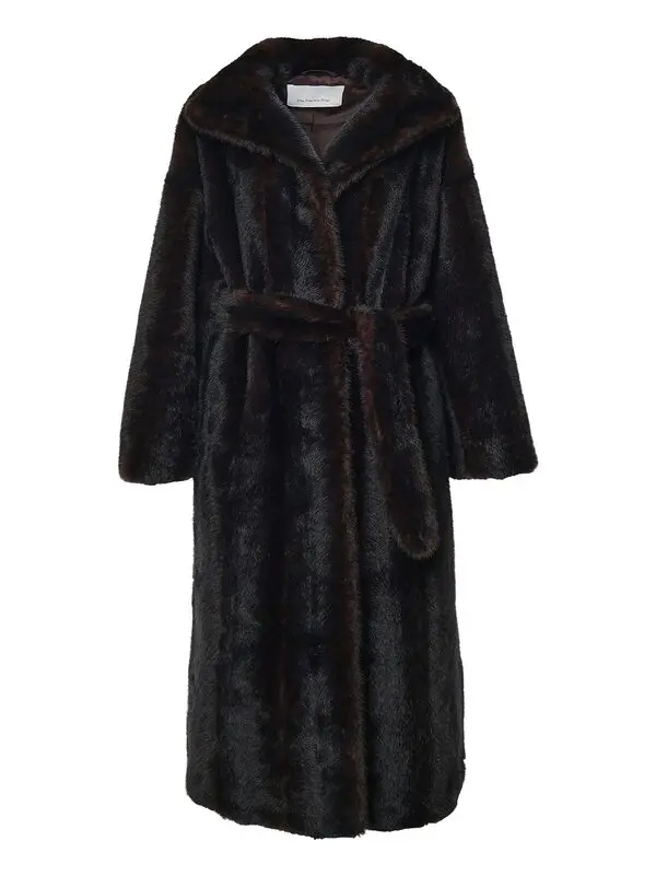 THE FRANKIE SHOP Ravello Faux Fur Coat - Brown