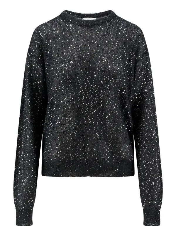 NUDE Mohair Blend Sweater With Sequins - Black