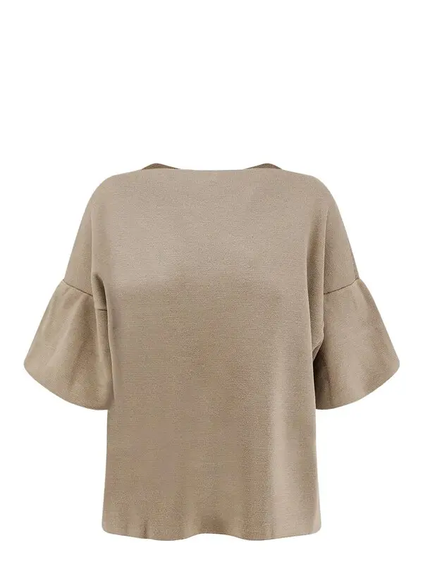 NUDE Wool Blend Boat Neck Sweater - Beige