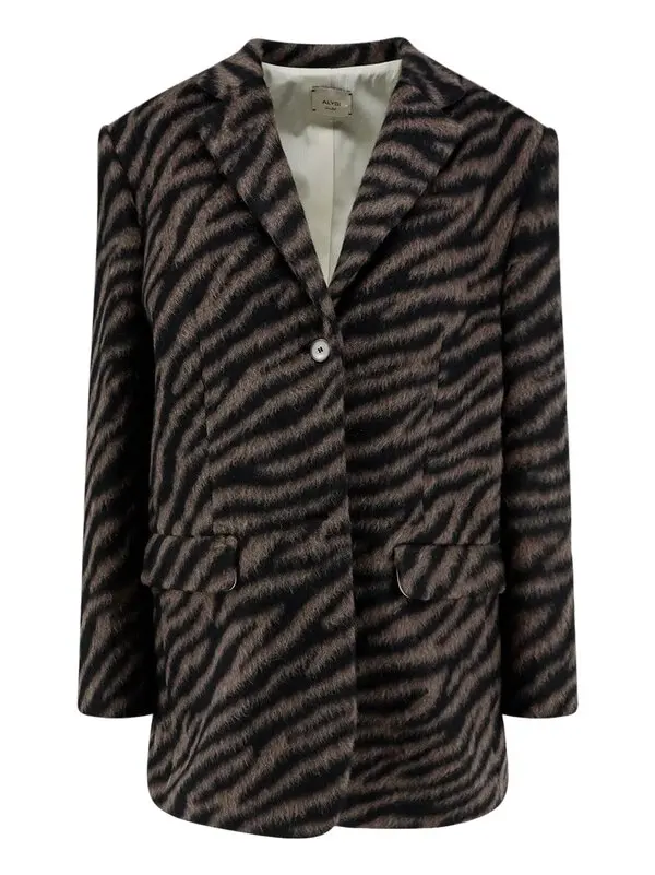 ALYSI Jungle Maxi Blazer - Black