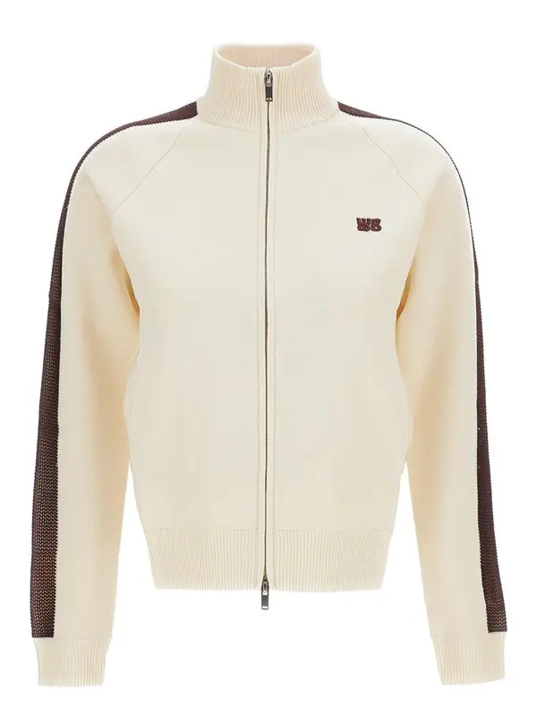 WALES BONNER Giacca Track Top The Tide In Maglia - Bianco