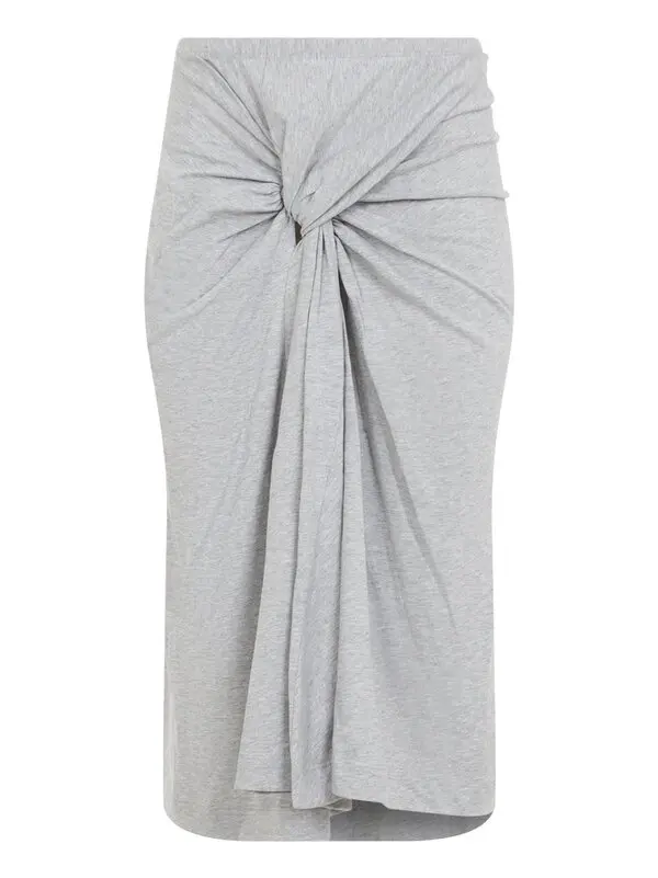 Dries Van Noten Hemellana Midi Skirt - Gray